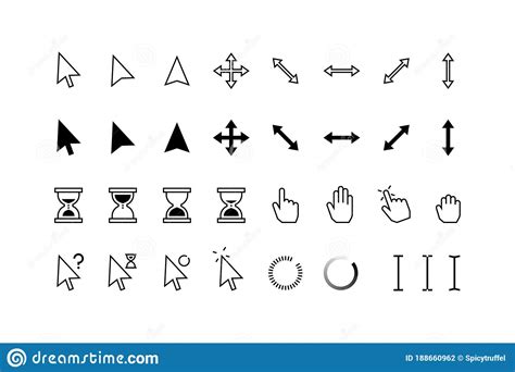 cursor icons pixel hand cursor set classic web element mouse cursor