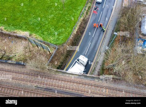 A Lorry Crashes Into A Railway Bridge On The Busy Anchor Road A Lorry