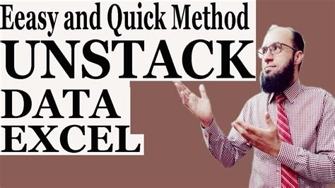 easy and quick excel trick to unstack data from rows to