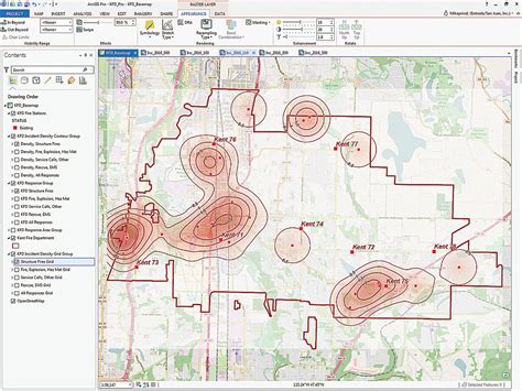 modeling incident density with contours in arcgis pro