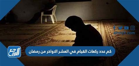 كم عدد ركعات القيام في العشر الاواخر من رمضان موقع المرجع