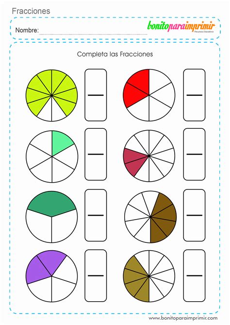 Fracciones Bonito Para Imprimir