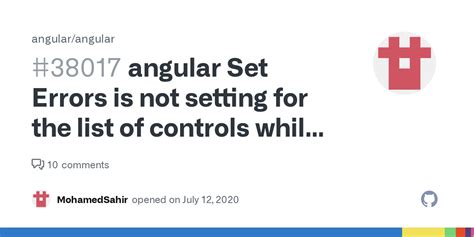 angular set errors is not setting for the list of controls while return