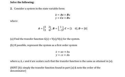 solved solve the following 2 consider a system in the s