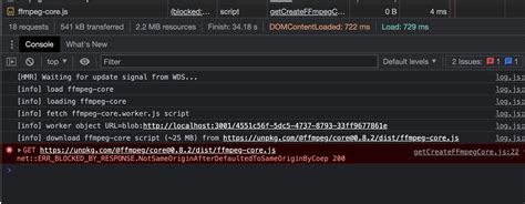 ffmpeg core unpkg notsameoriginafterdefaultedtosameoriginbycoep · issue
