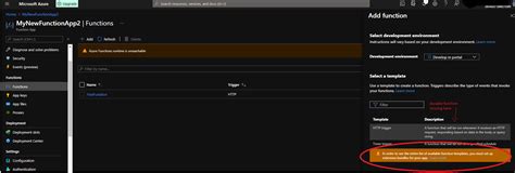azure durable function template missing from function templates list