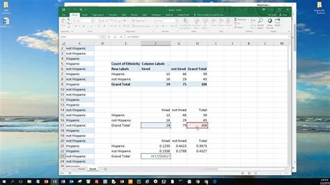 using pivot tables to compute probablities youtube