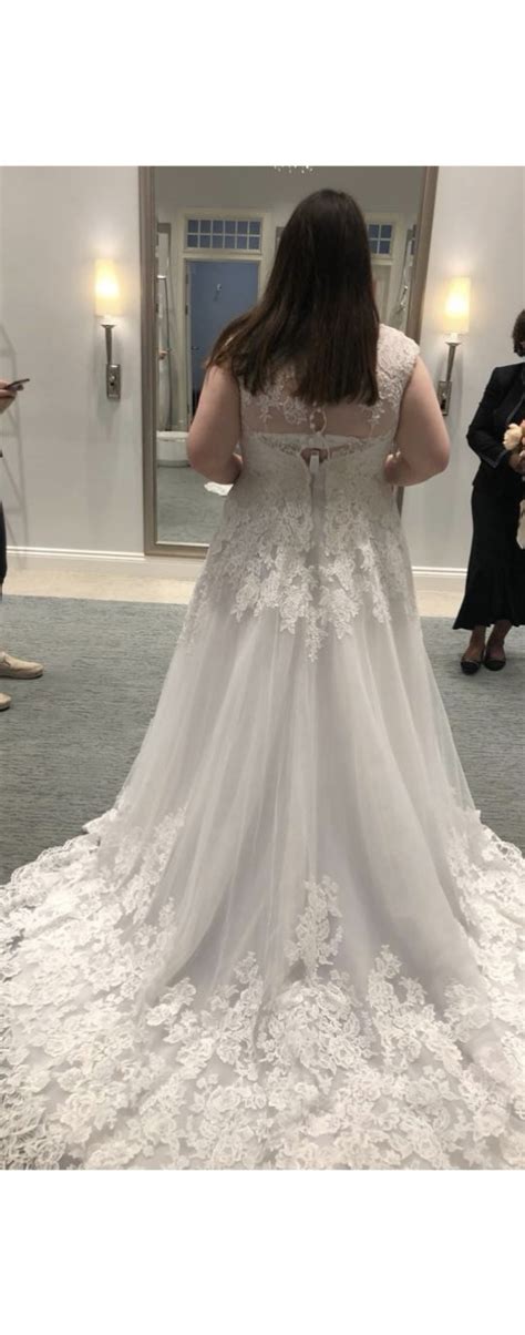 Davids Bridal Collection Scalloped Lace And Tulle Plus Size Wedding