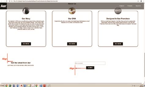 html align elements below an object with the elements above stack