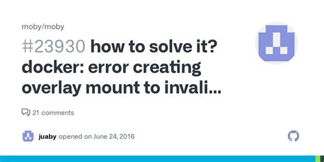 how to solve it docker error creating overlay mount to invalid