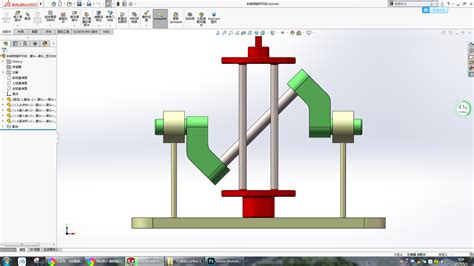 6月1日：斜曲柄摇杆机构 Solidworks 2019 模型图纸下载 懒石网