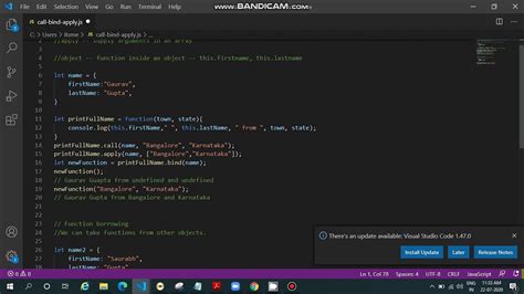 javascript call bind and apply method youtube