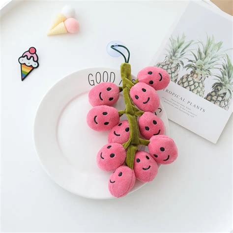 Eggplant Peach Pear Plushie Doll Scribble Snacks