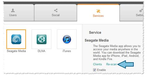 seagate central cannot see contents in the seagate media app