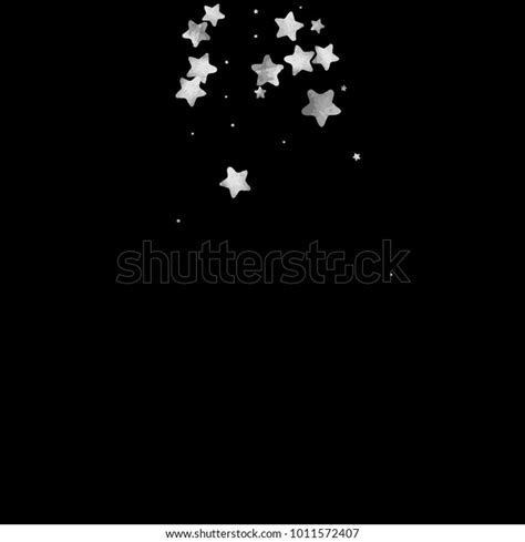 Silver Star Confetti Falling Starry Anniversary Stock Vector Royalty