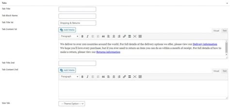 how to edit product data tabs molla wordpress documentation