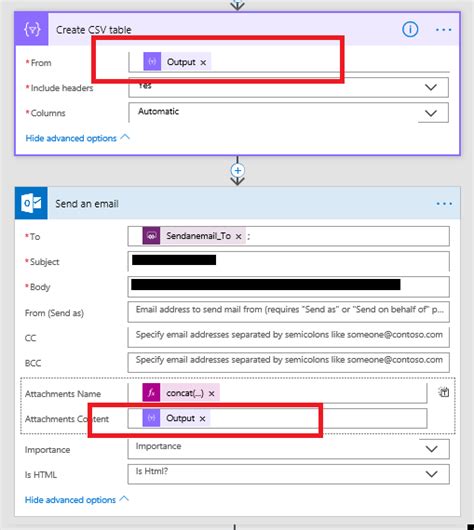 cannot customise create csv table power platform community
