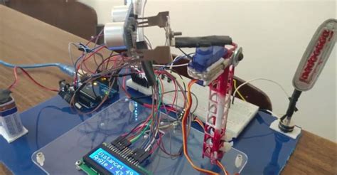 arduino radar model with ultrasonic sensor servo and lcd
