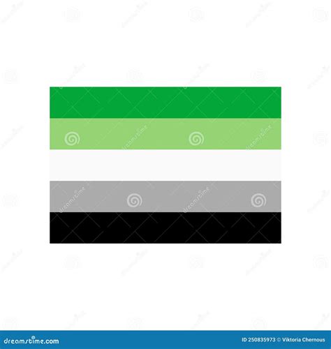 Aromantic Pride Flag Doodle Icon Vector Color Line Illustration Stock