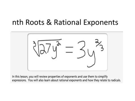 Ppt Nth Roots And Rational Exponents Powerpoint Presentation Free