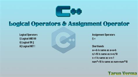 logical operators in c assignment operator in c