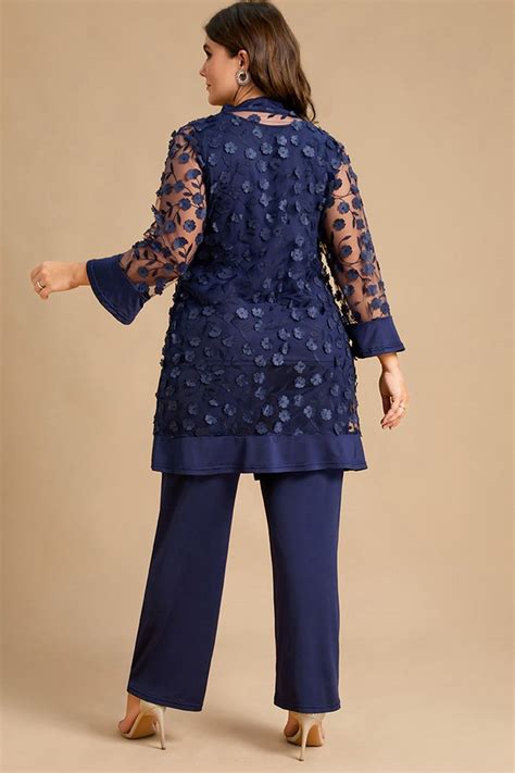 Flycurvy Womens Elegant Plus Sized Pantsuits Fashion Feel Info
