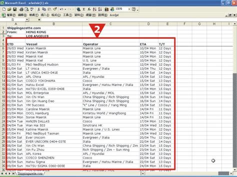 export schedules to excel format