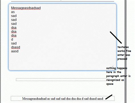 javascript new line in paragraph when enter is pressed in textarea