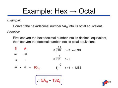 التحويل من hexadecimal الى octal