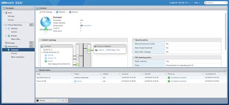router esxi 6 7 connect two vm s on esxi and connect them using