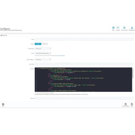 an custom code js css html smarty prestashop addons