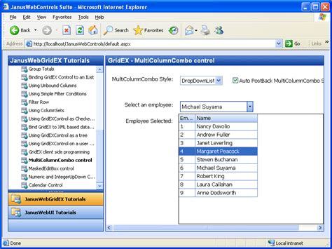janus web asp server controls suite