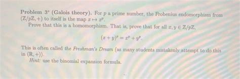 Solved Problem 3∘ Galois Theory For P A Prime Number The