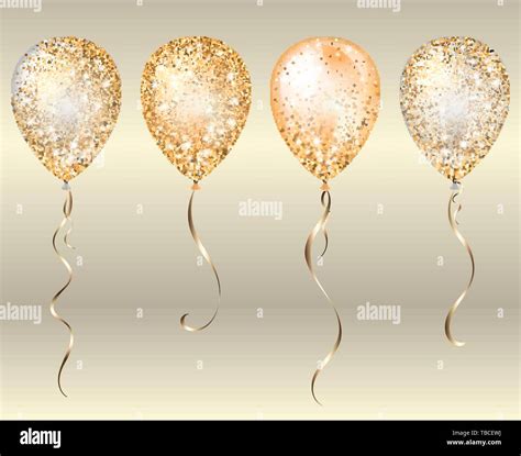 Flying Glossy White And Yellow Shiny Realistic 3d Helium Balloons With