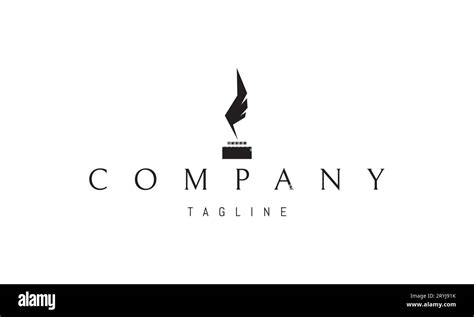 Vector Logo With An Abstract Image Of An Ink Pen In An Inkwell Stock
