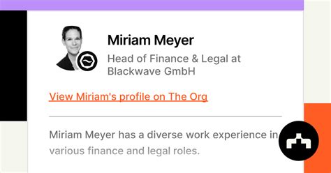 Miriam Meyer Head Of Finance And Legal At Blackwave Gmbh The Org