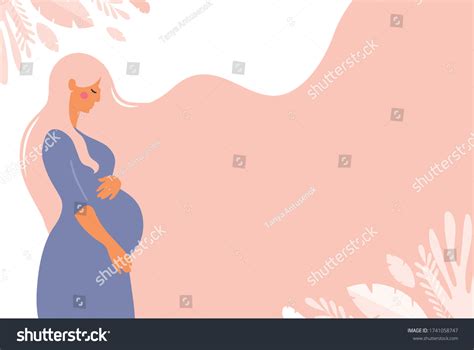 Modern Banner About Pregnancy Motherhood Poster Stock Vector Royalty