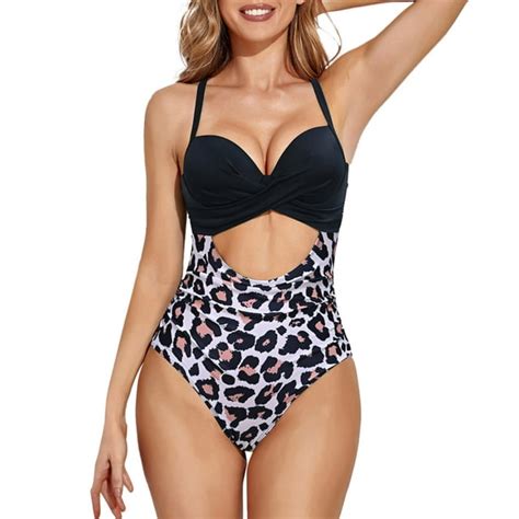 Taiaojing Womens One Piece Swimsuit Tummy Control Bathing Suit Print