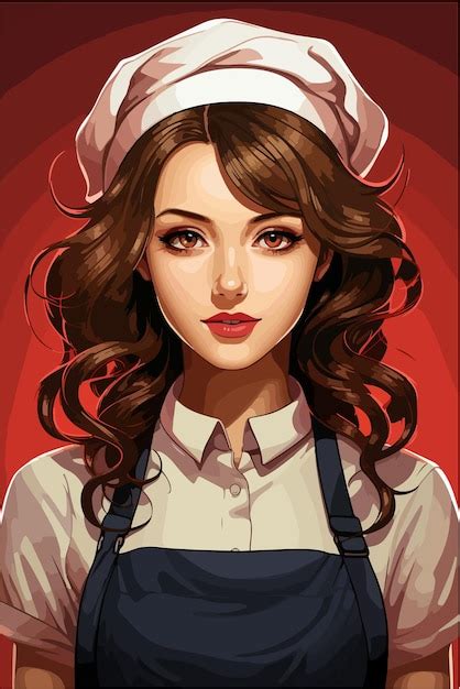 Premium Vector Anime Girl As Chef Cute And Young Female Chef