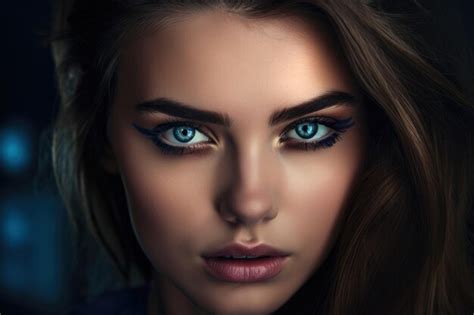 Premium Ai Image Closeup Portrait Of A Stunning Woman With Piercing