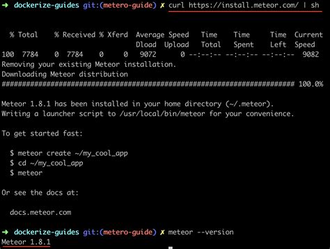 get started running meteor in a docker container
