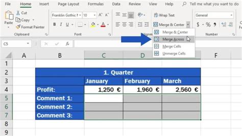 how to merge cells in excel