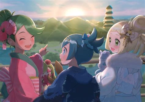 Lillie Eevee Lana Mallow Alolan Vulpix And 2 More Pokemon And 2