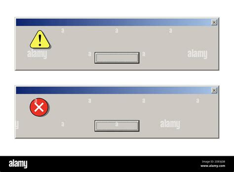 old computer window with error message retro pc interface with problem