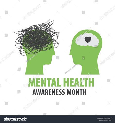 Mental Health Awareness Month Psychotherapy Psychology Stock Vector