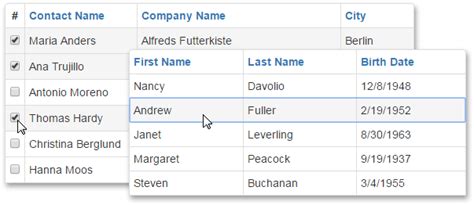 selection asp bootstrap controls devexpress documentation