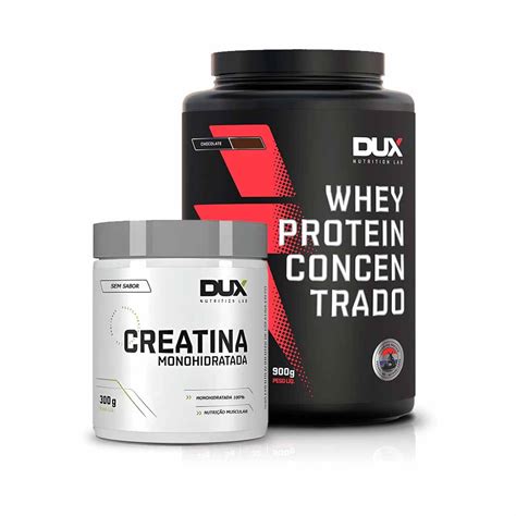 Kit Whey Concentrado 900g Creatina 300g Dux