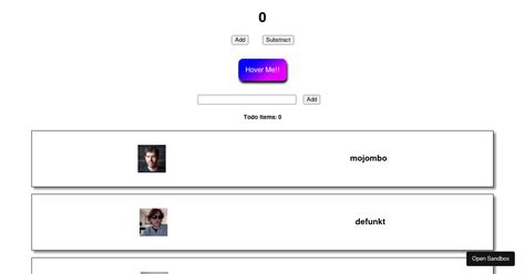 react practice codesandbox