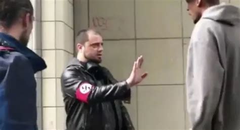 Man Wearing Nazi Armband Punched Unconscious By Anti Fascist Hours