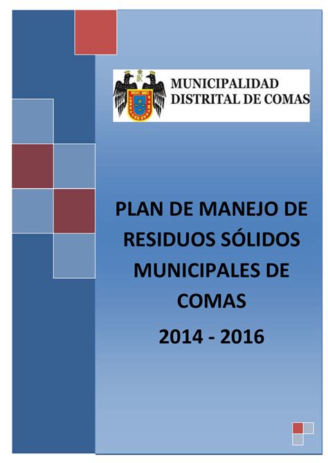 Plan De Manejo De Residuos Solidos Municipales 2014 2016